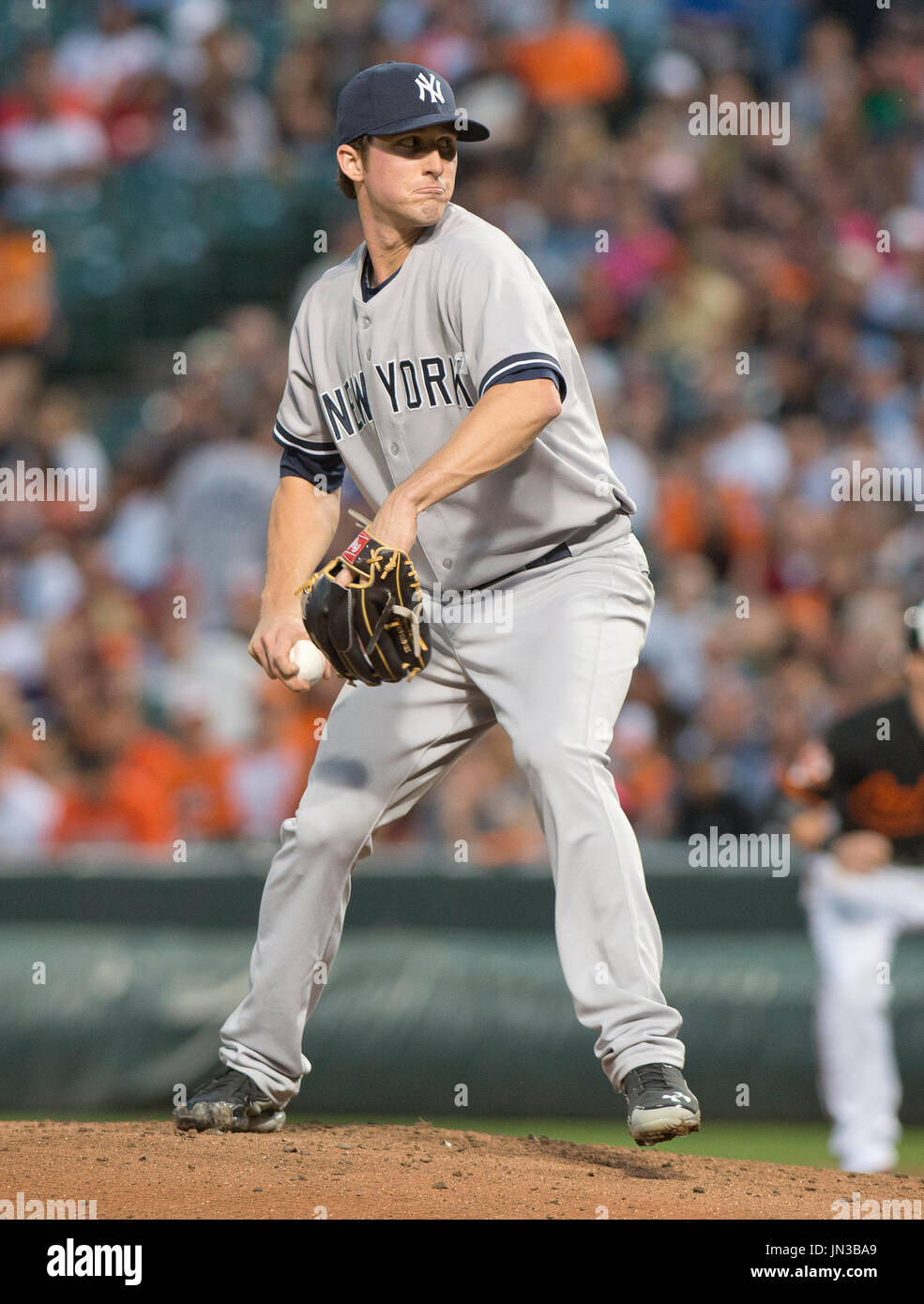 New York Yankees pitcher Bryan Mitchell (65) works in the first inning ...