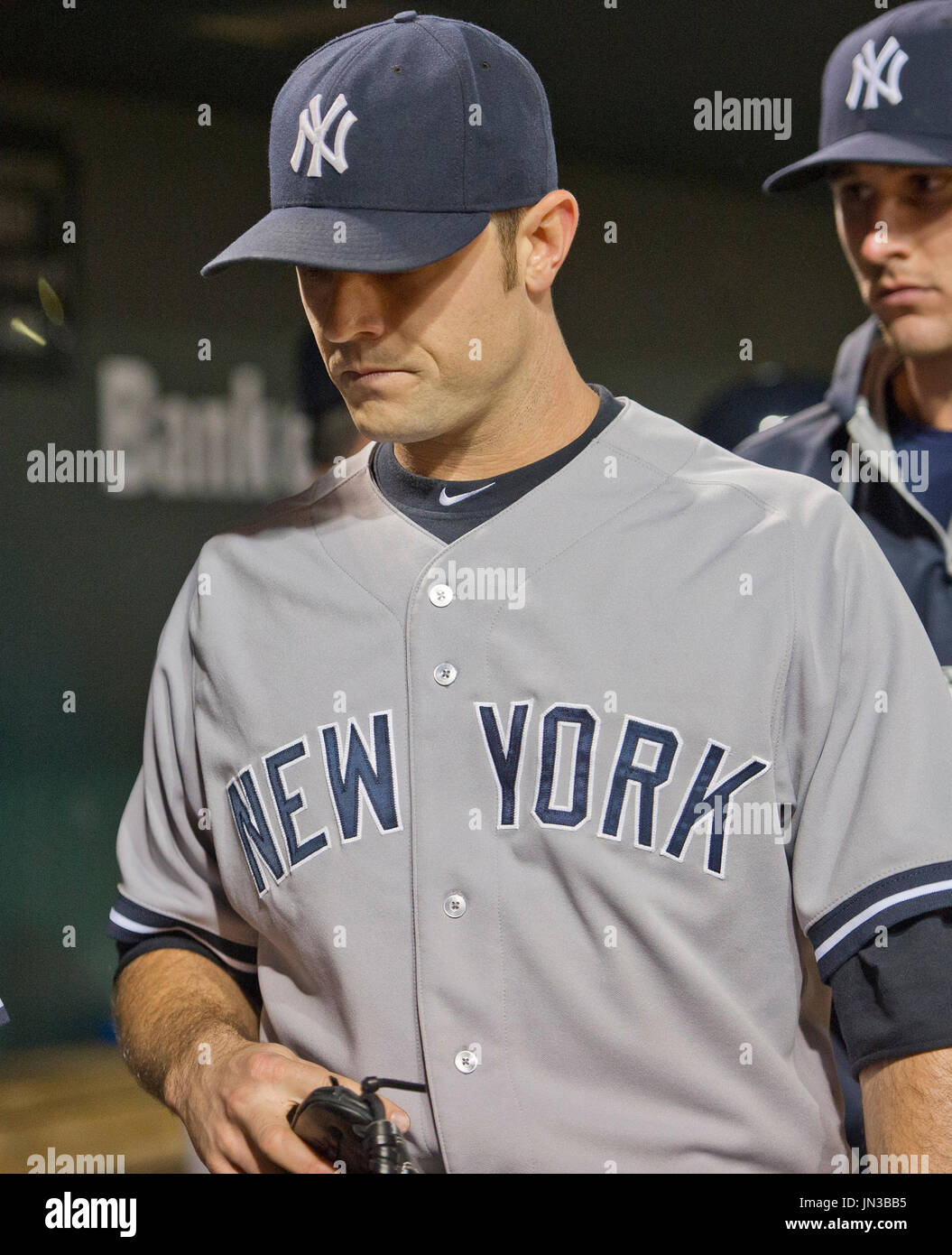 New York Yankees pitcher David Robertson (30) walks to the clubhouse ...