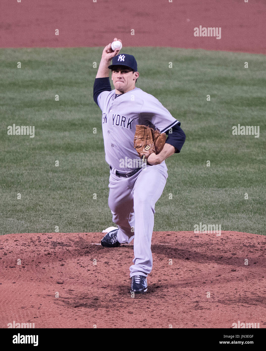 New York Yankees starting pitcher Nathan Eovaldi (30) pitches in the ...