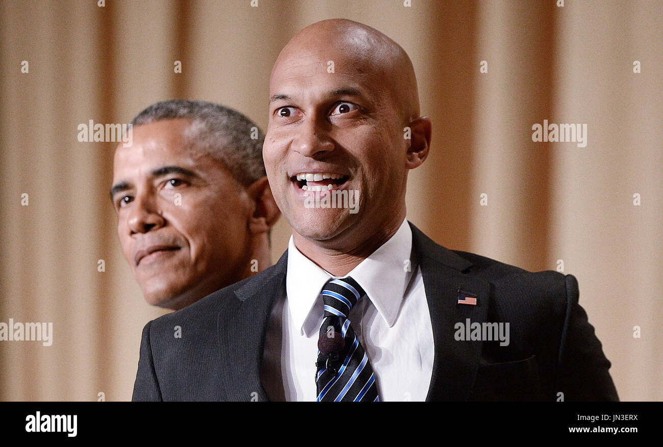 United States President Barack Obama, left, uses actor Keegan-Michael ...