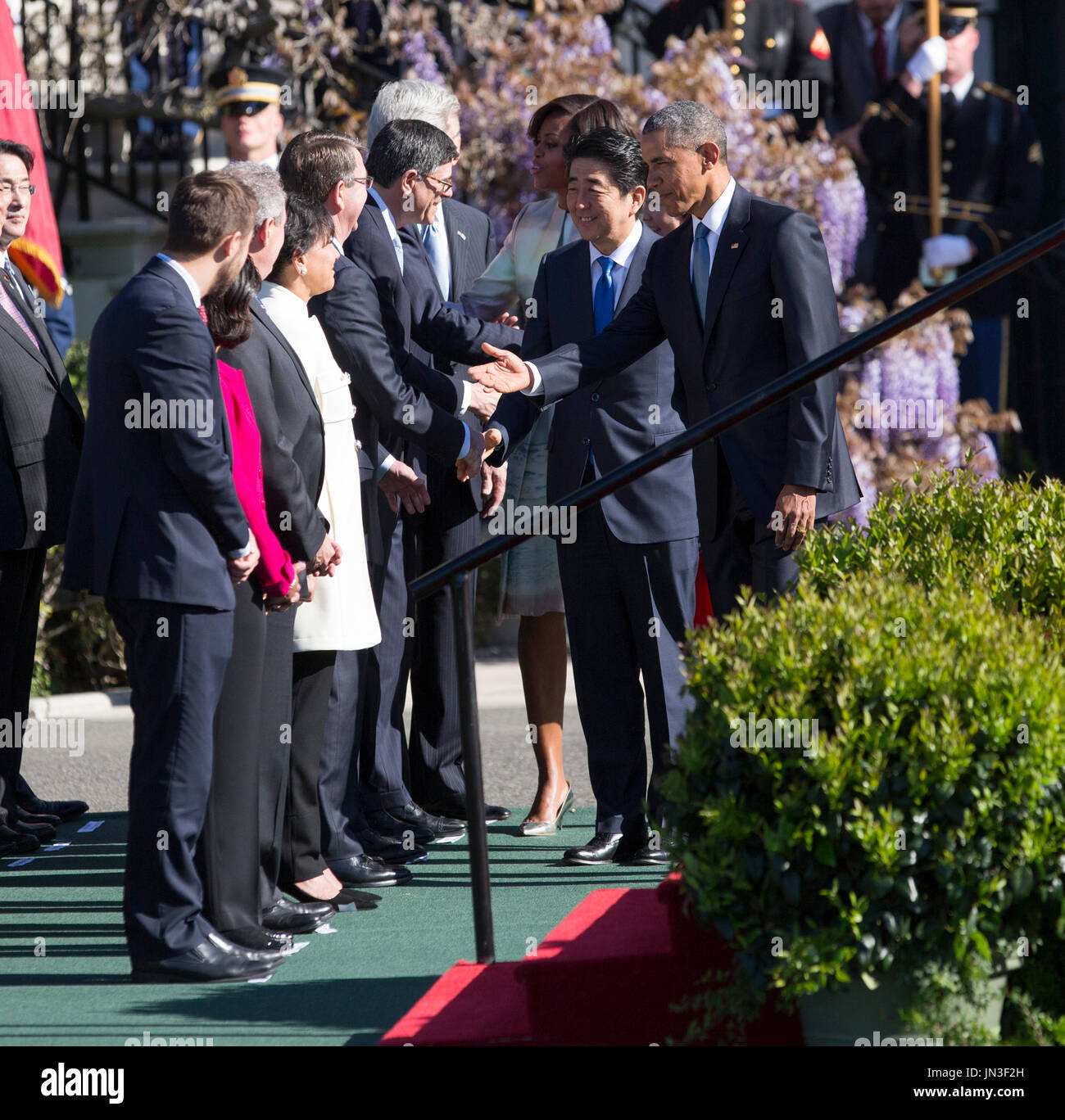 United States President Barack Obama introduces Japan's Prime Minister ...