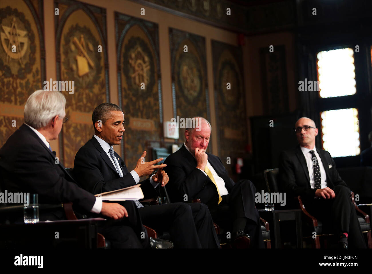 United States President Barack Obama participates in a panel discussion ...