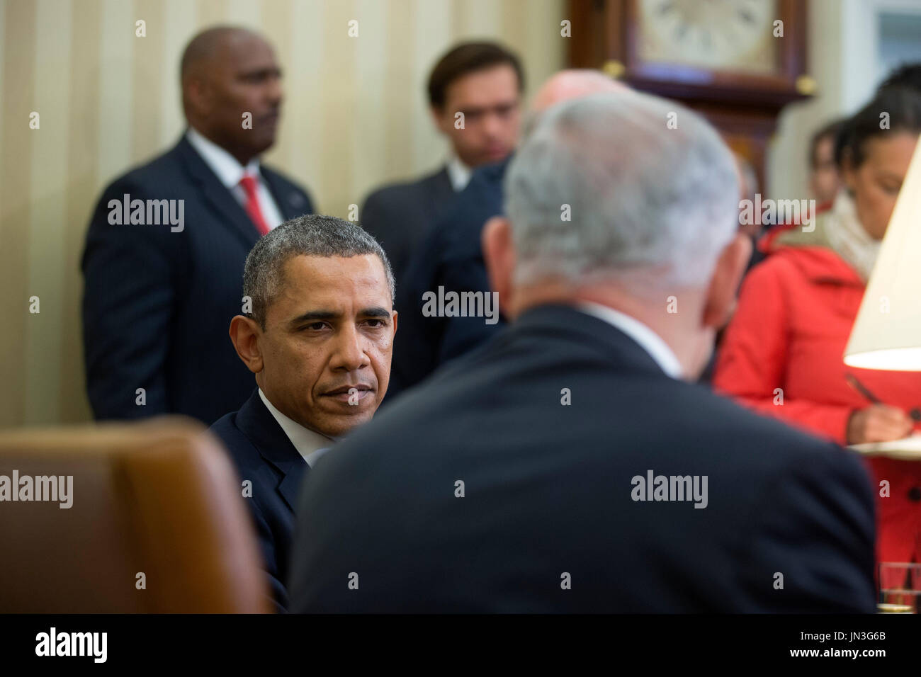 United States President Barack Obama, left, looks on as Prime Minister ...