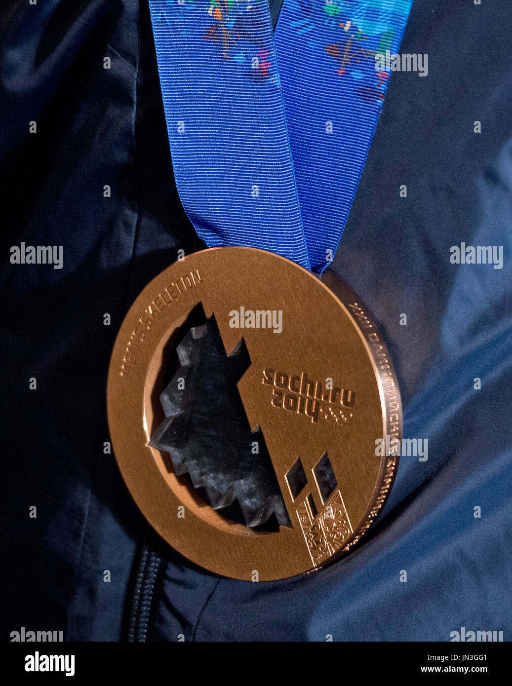 Bronze Medal won by Matthew Antoine in the Men's Skeleton competition ...