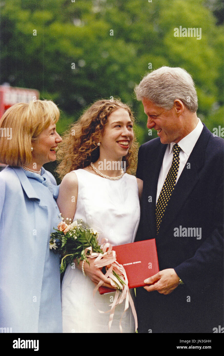United States President Bill Clinton, right, and first lady Hillary ...