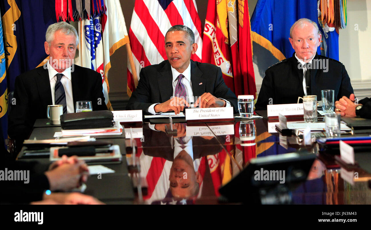 United States President Barack Obama meets with Senior Military ...