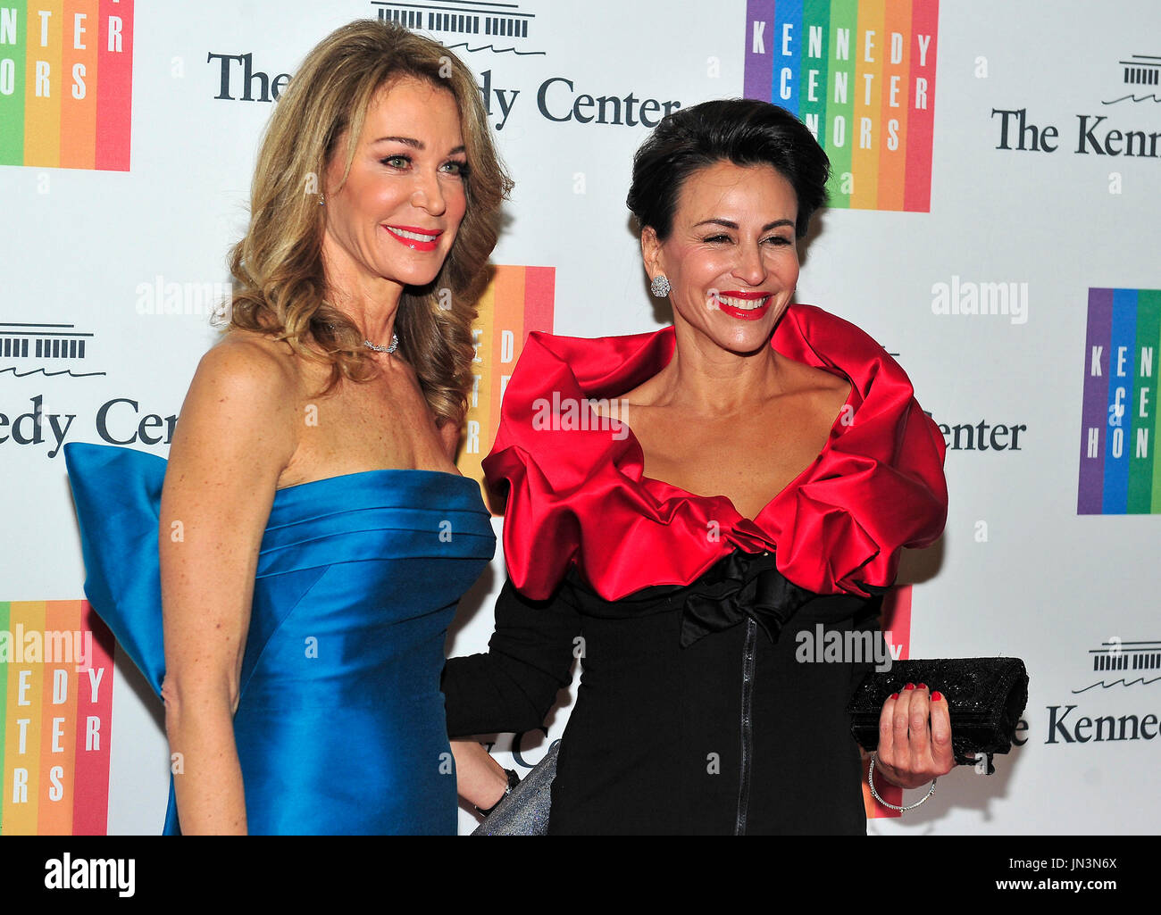 Giselle Fernandez and Lisa Bloch arrive for the formal Artist's Dinner ...