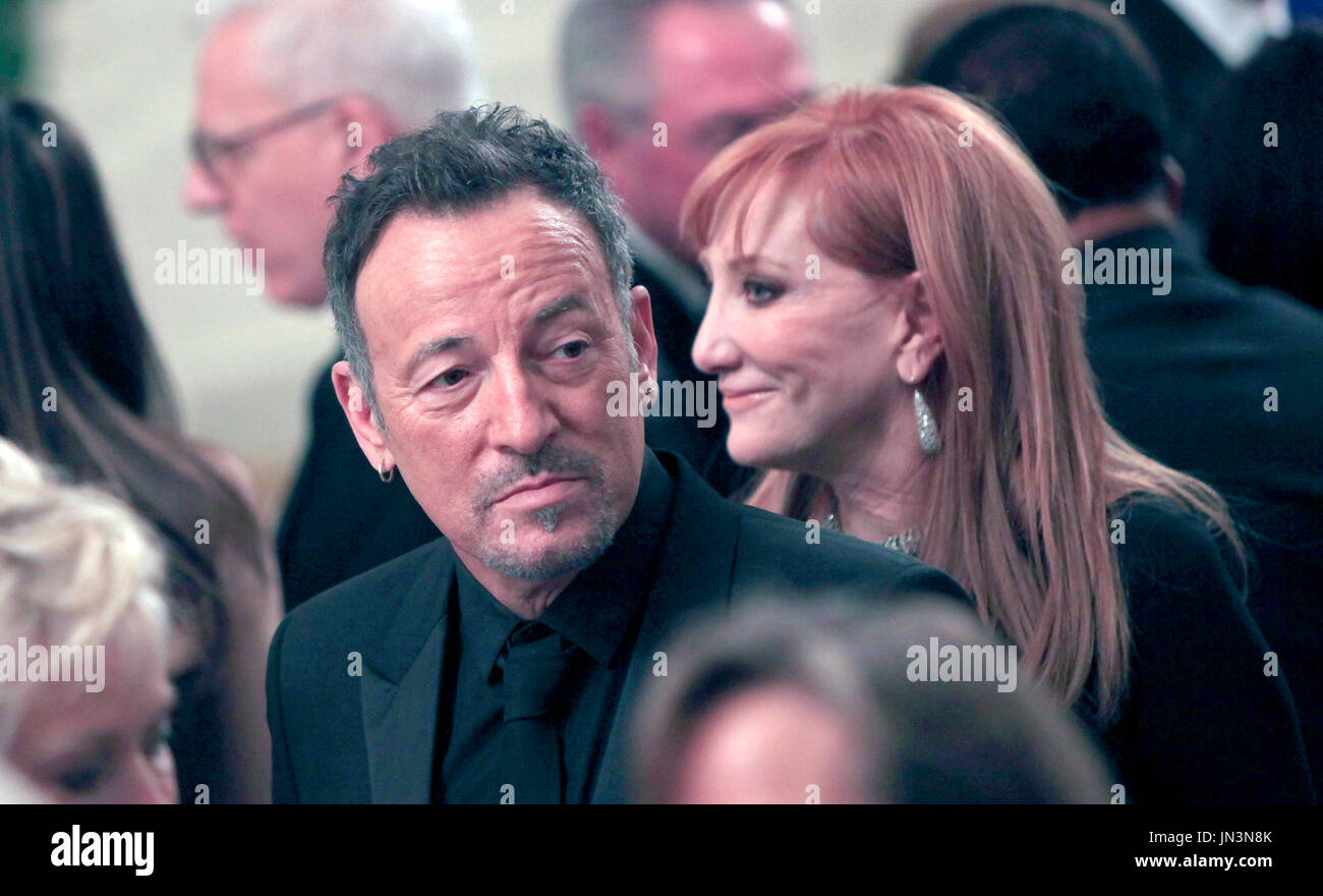 Bruce Springsteen and wife Patti Scialfal at the reception in the East ...