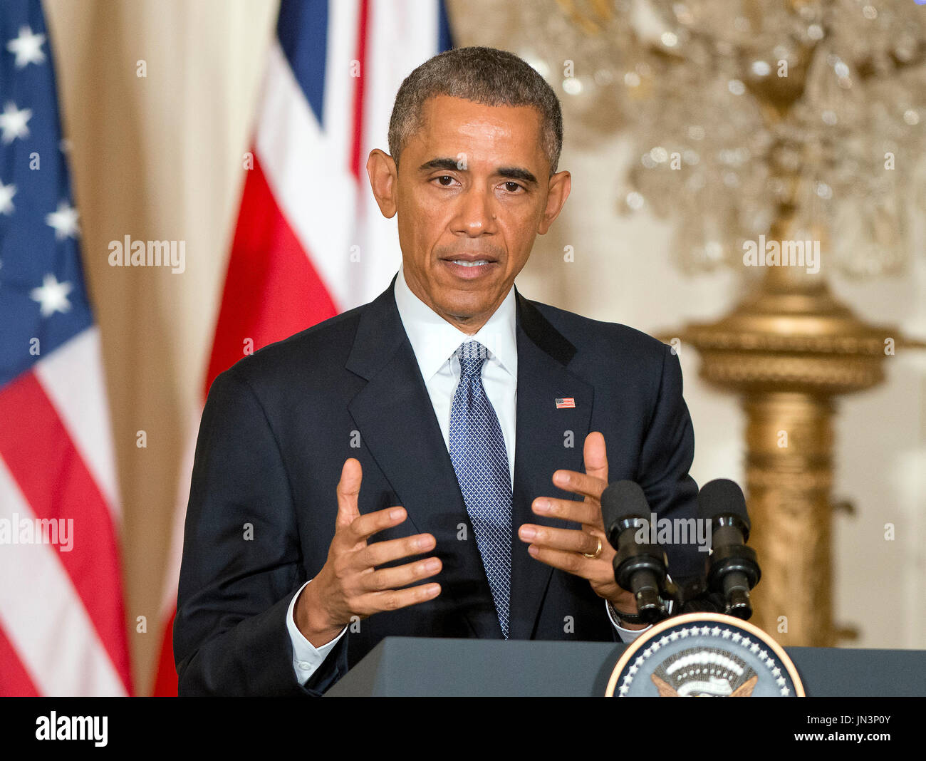 United States President Barack Obama makes remarks during a joint press ...