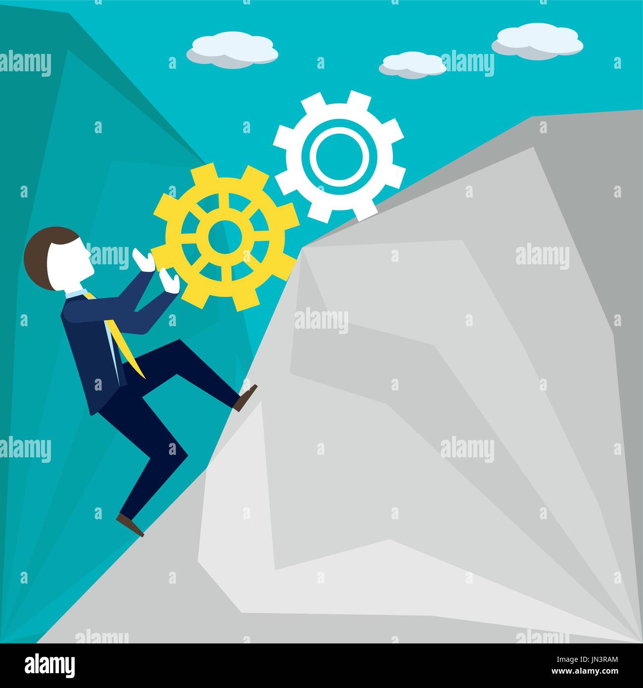 businessman running for achievement the success vector illustration ...