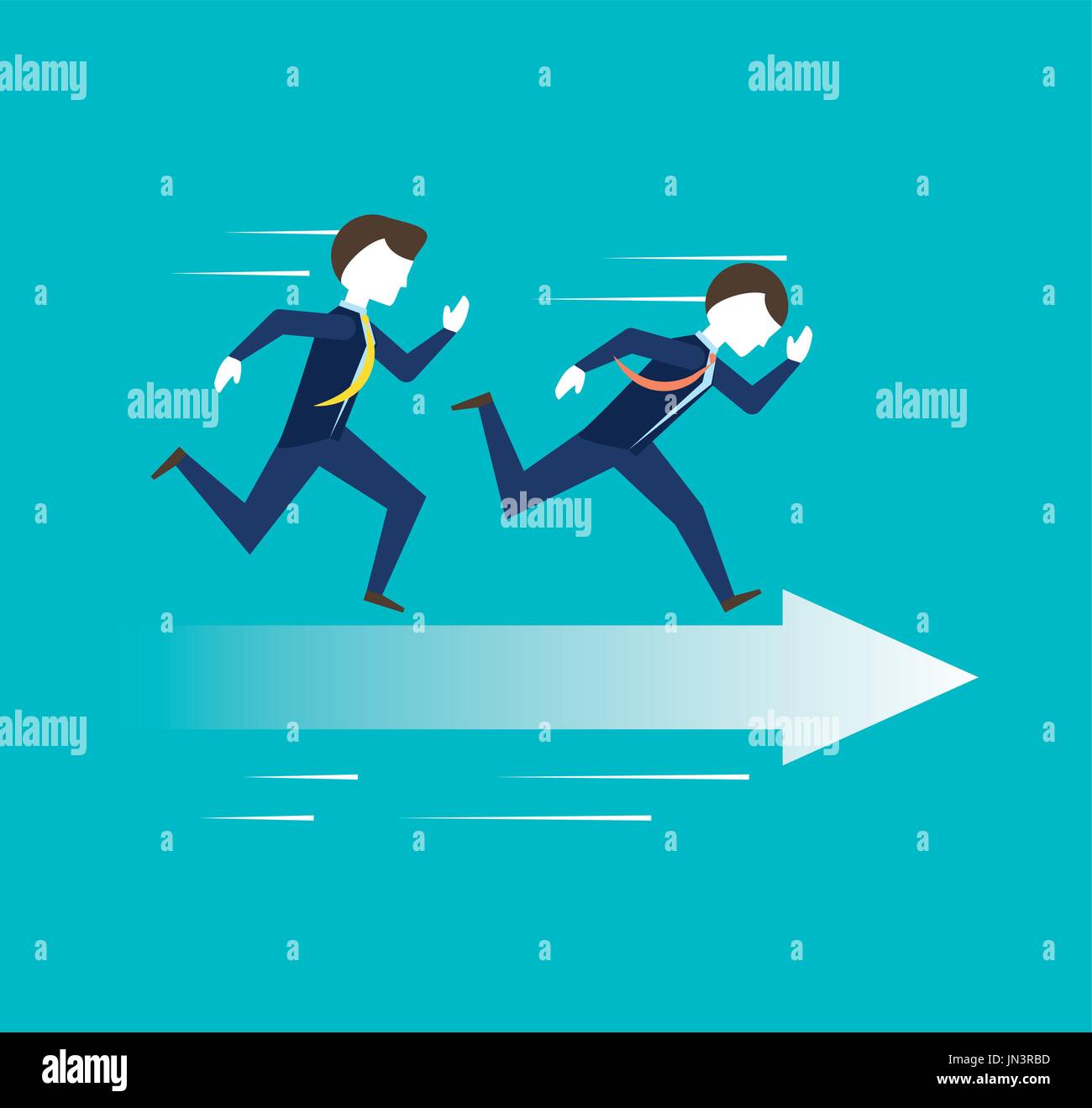 businessman running for achievement the success vector illustration ...