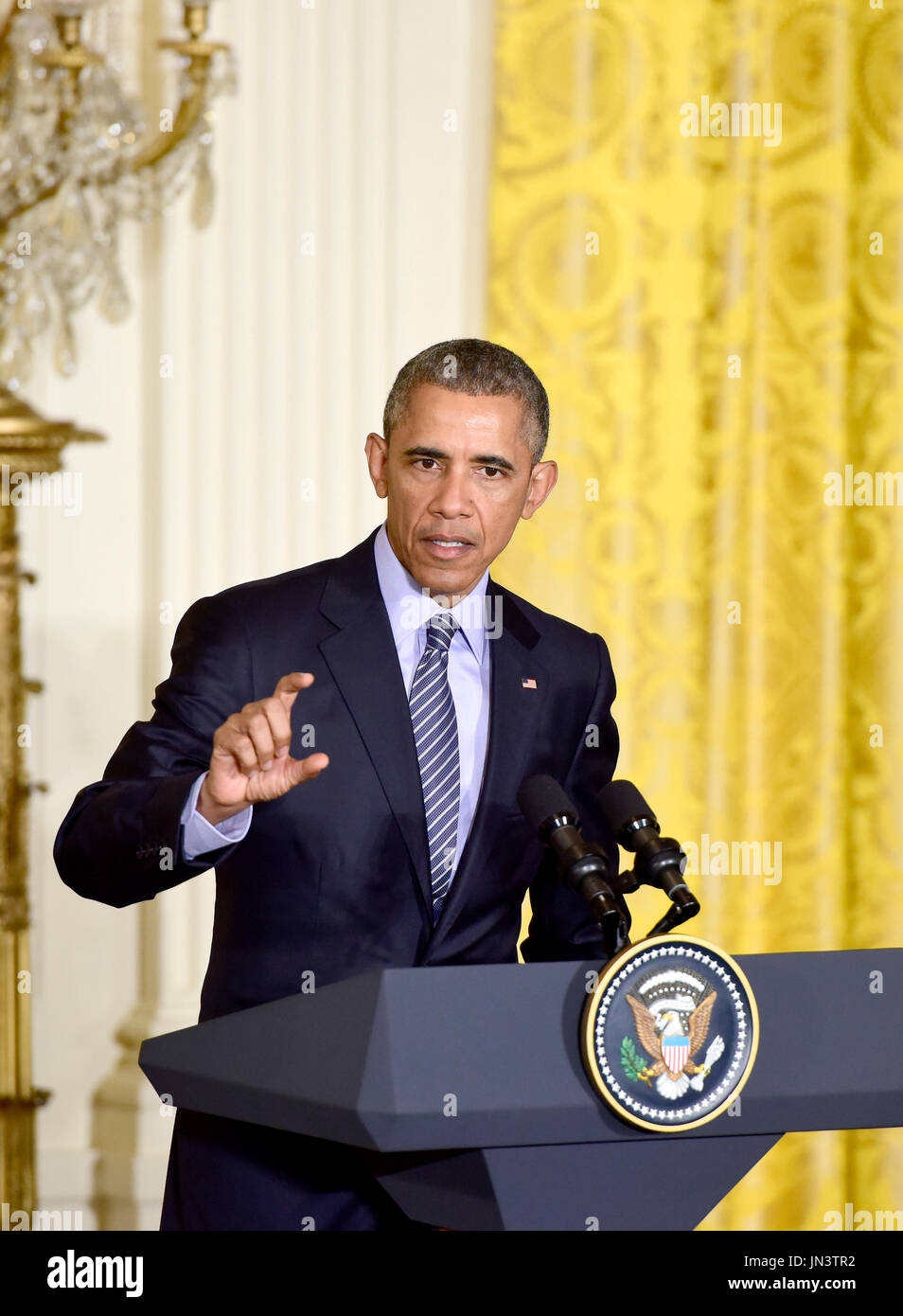 United States President Barack Obama holds a joint press conference ...