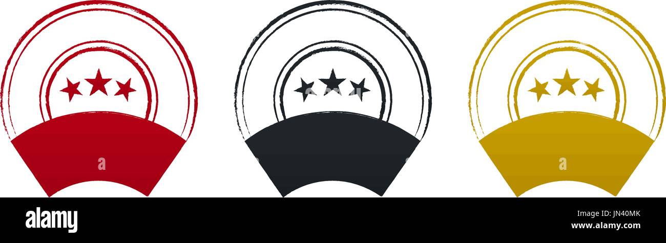 Stamp design. Blank stamps with label and stars on white background ...