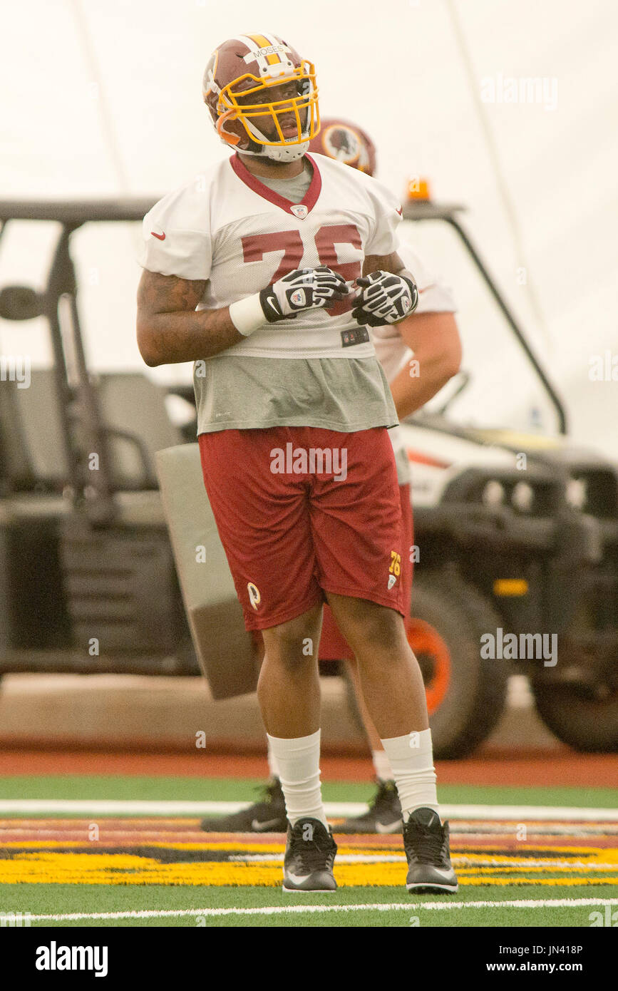 Offensive lineman Morgan Moses (76) of Virginia, who was drafted in the ...