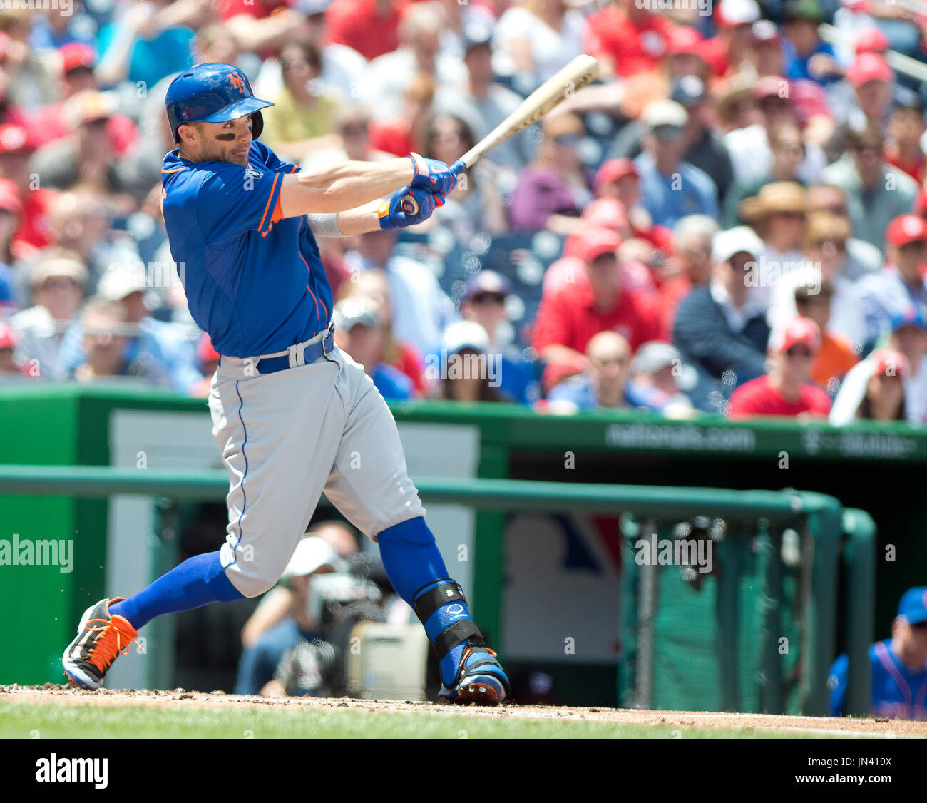 New York Mets third baseman David Wright (5) bats in the first inning ...