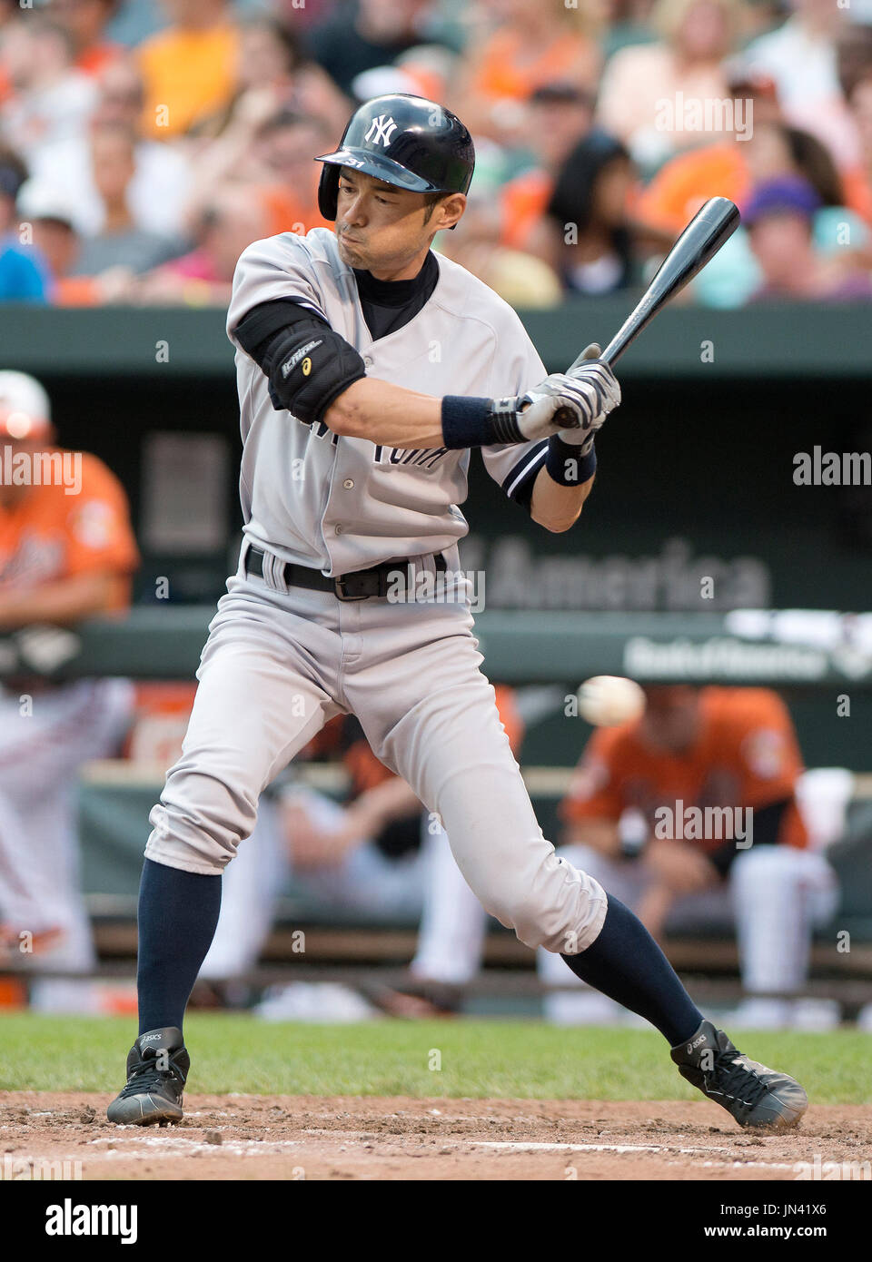 New York Yankees right fielder Ichiro Suzuki 31) grounds out to the ...