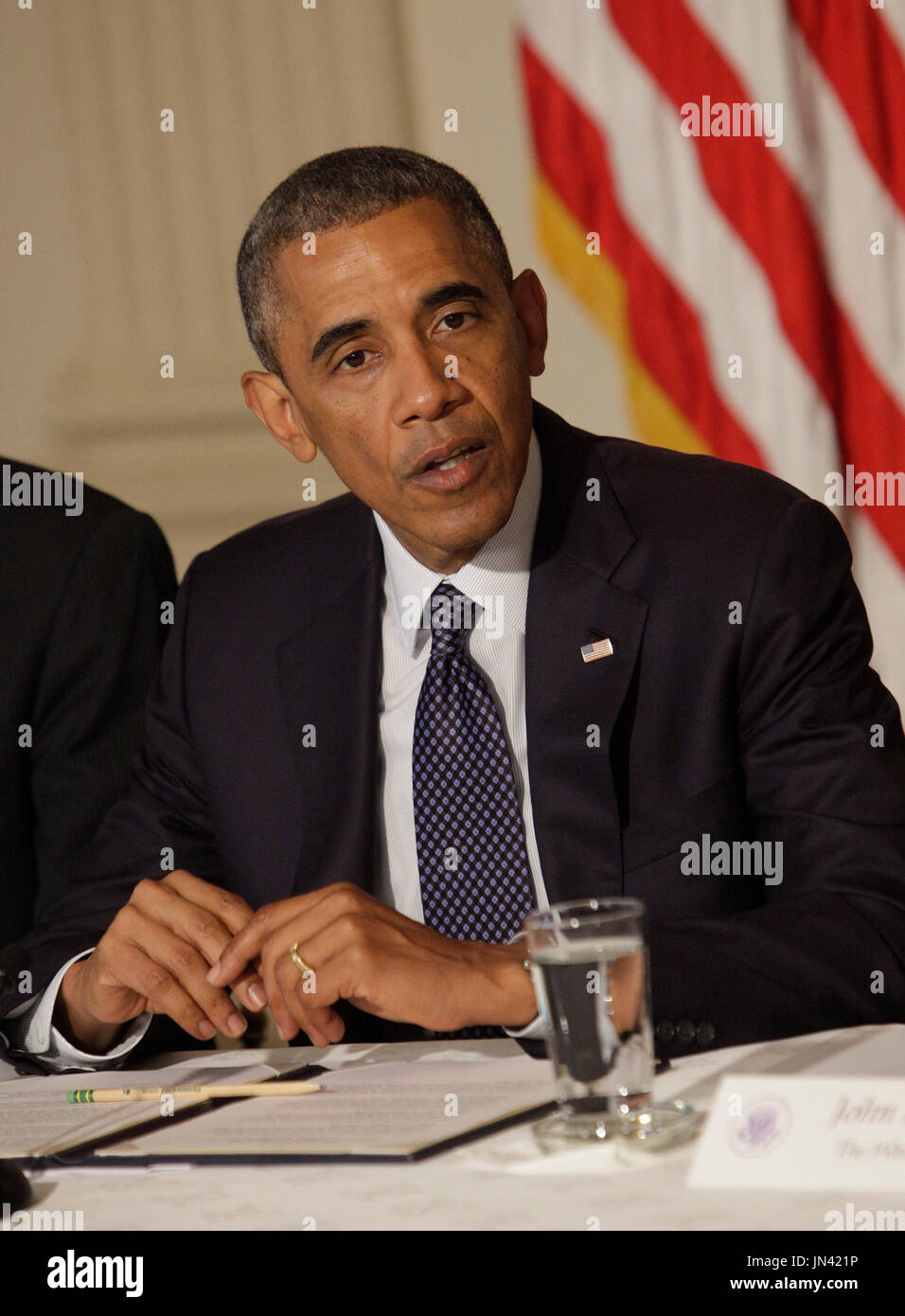United States President Barack Obama makes a statement before meet ...