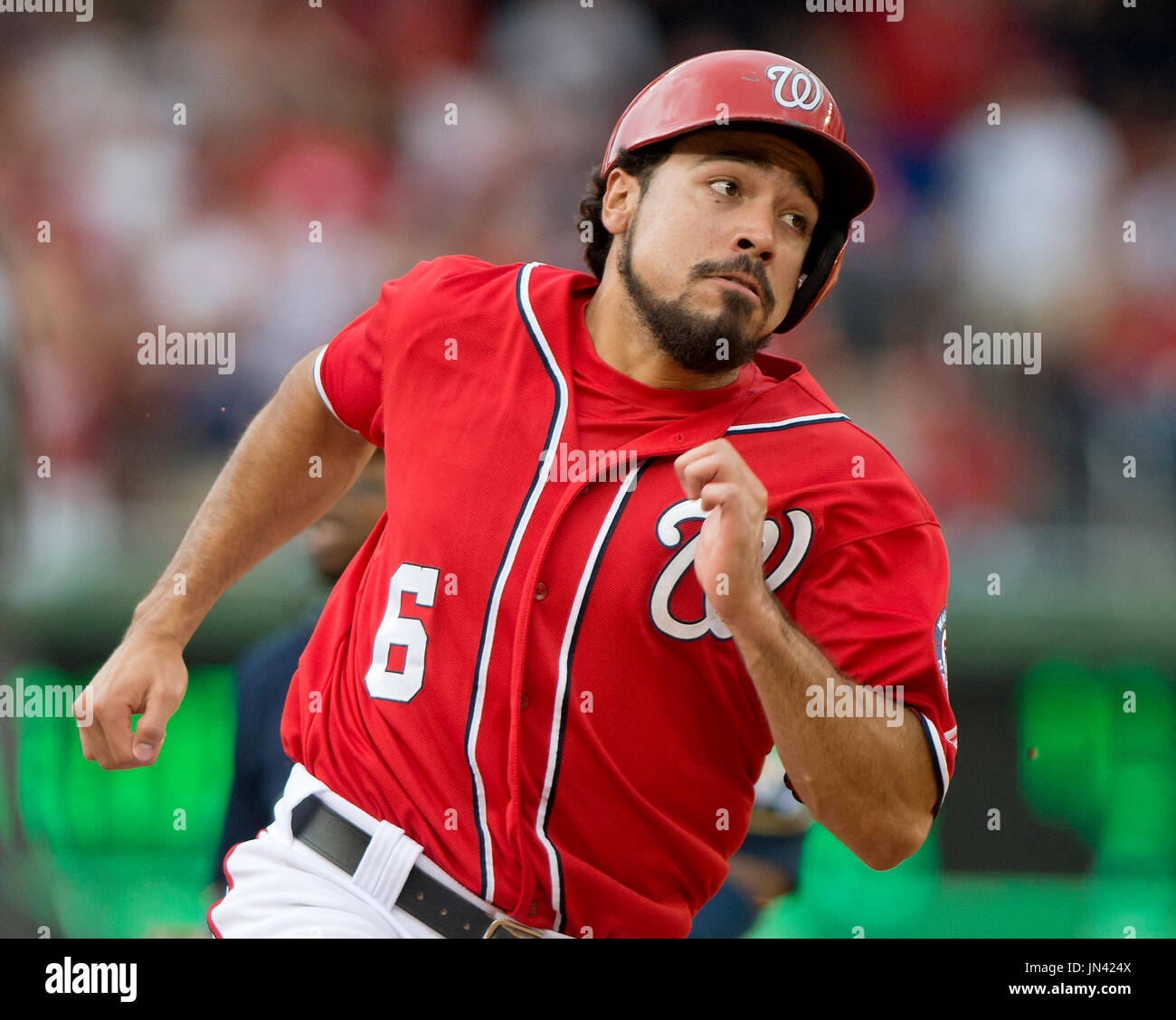 Washington Nationals third baseman Anthony Rendon (6) rounds third base ...