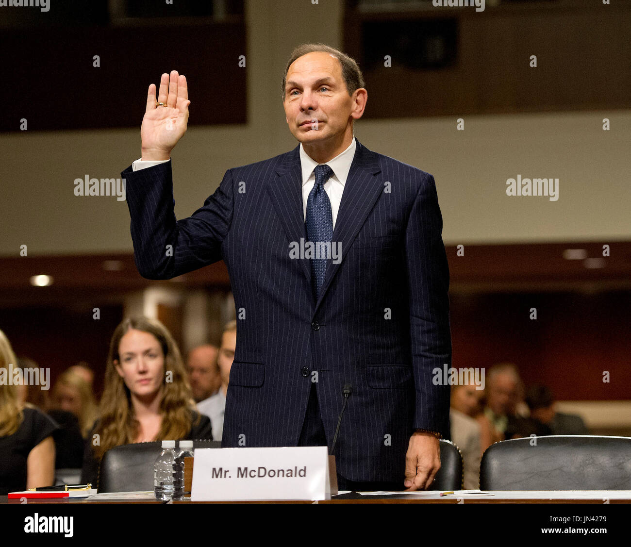 Robert A. McDonald, nominee for Secretary of Veterans Affairs, is sworn ...