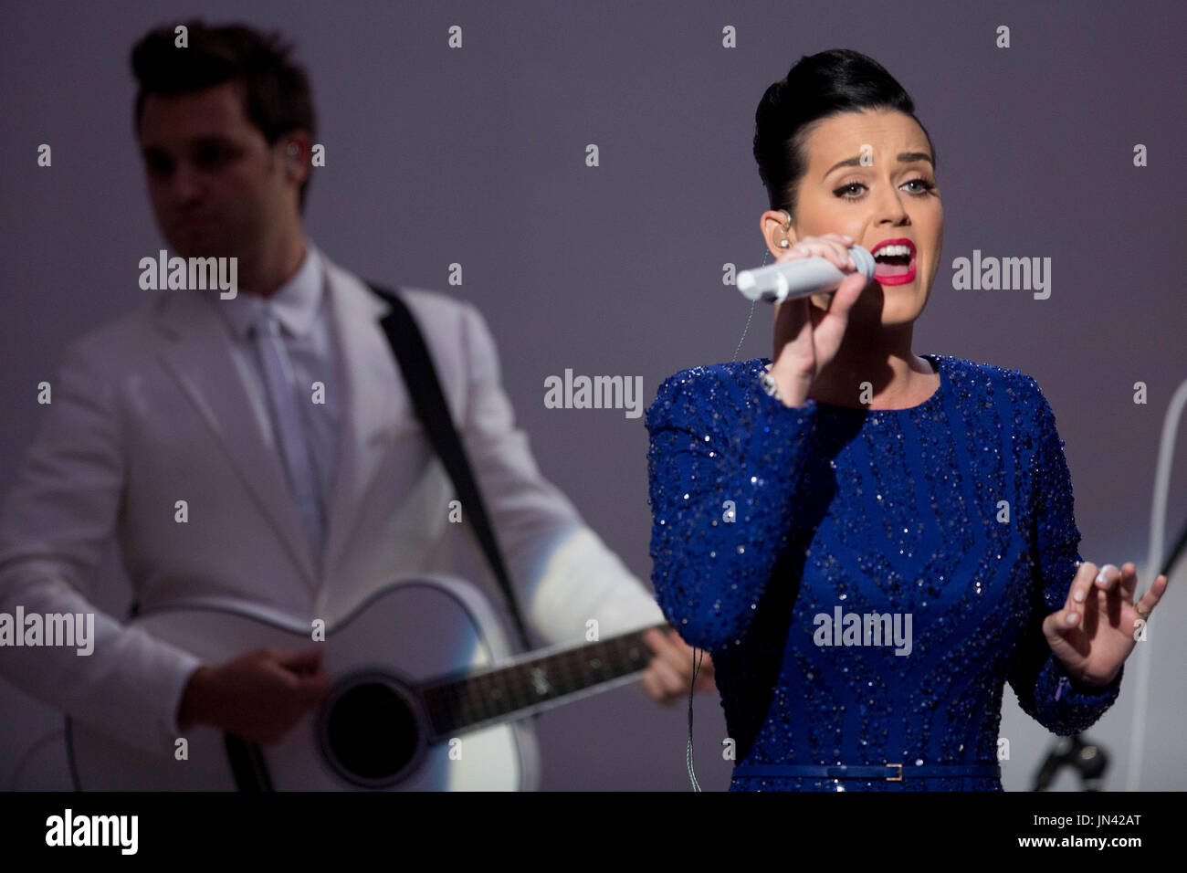 Singer Katy Perry performs during a a concert commemorating the Special ...