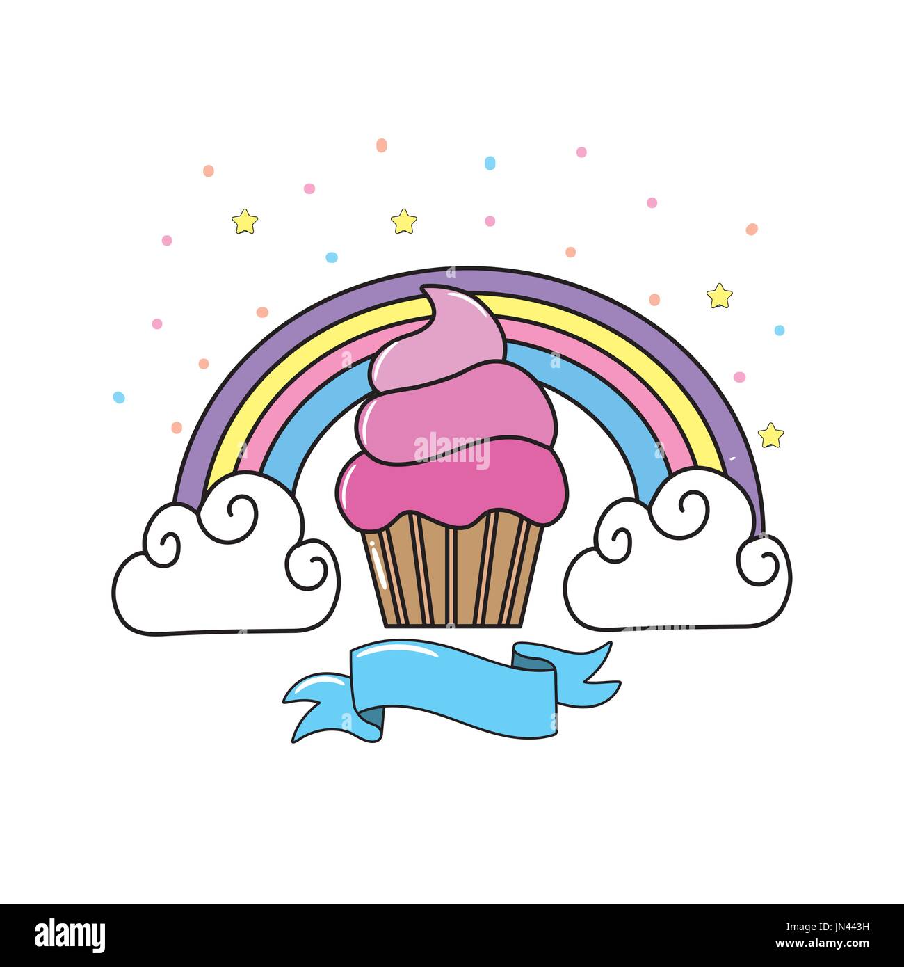 Rainbow muffin Stock Vector Images - Alamy