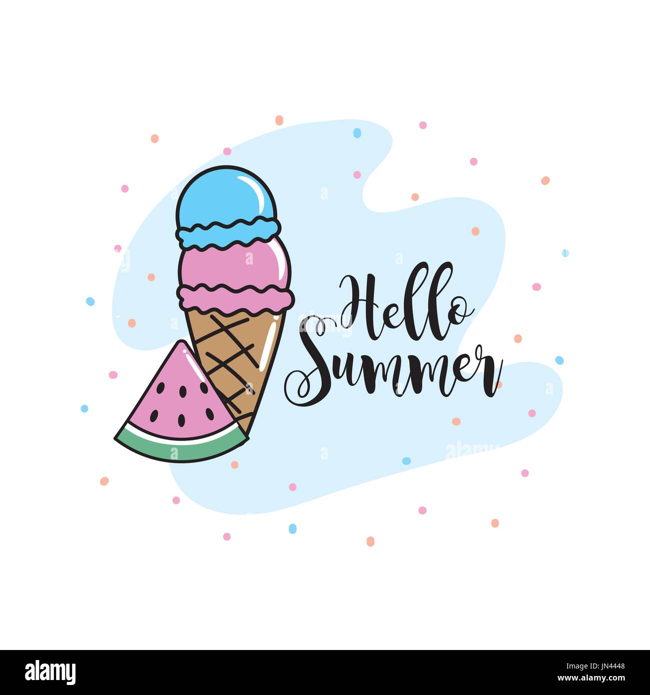 Melon dessert watermelon ice Stock Vector Images - Alamy