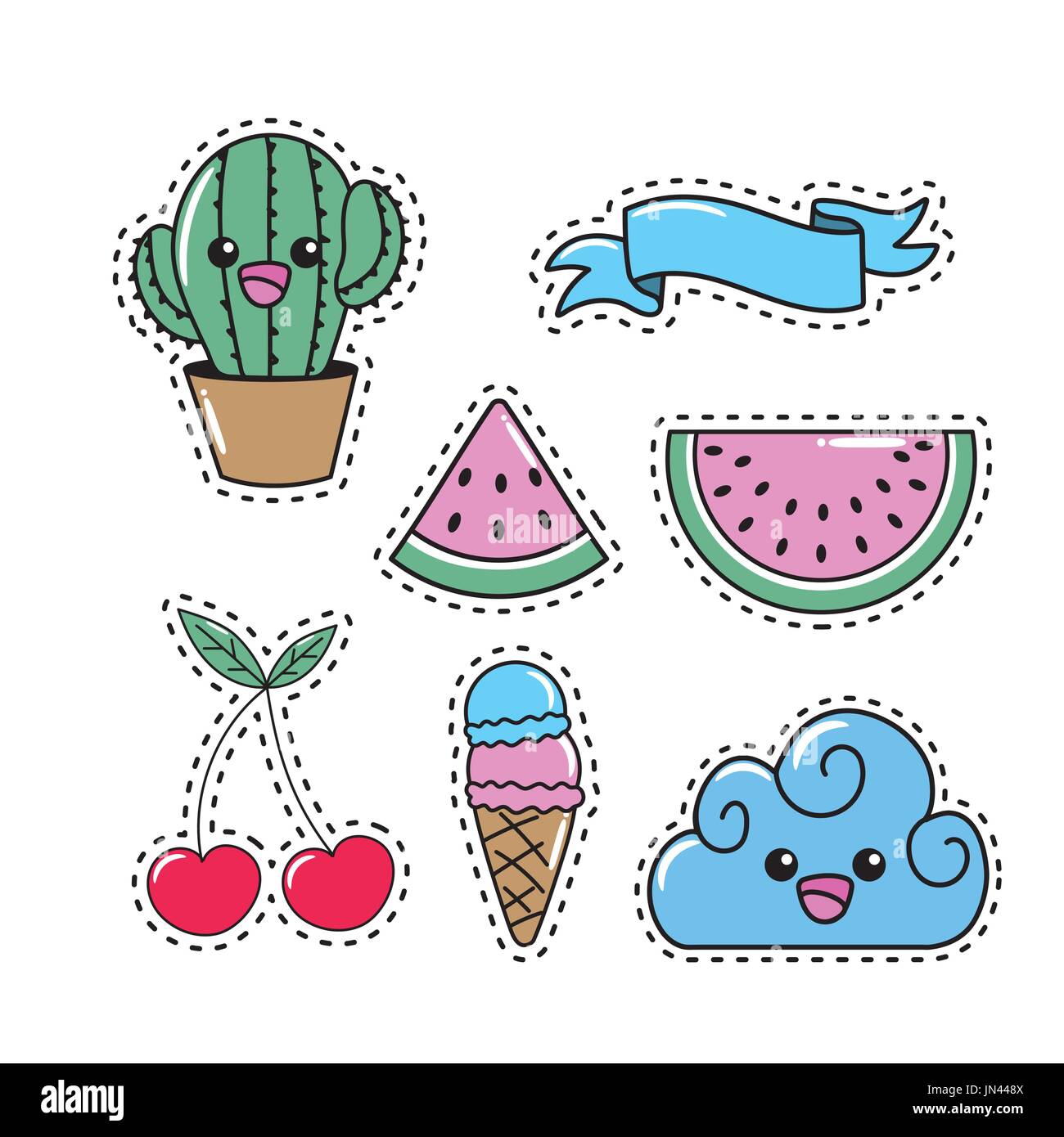 set kawaii cute tender design Stock Vector Image & Art - Alamy