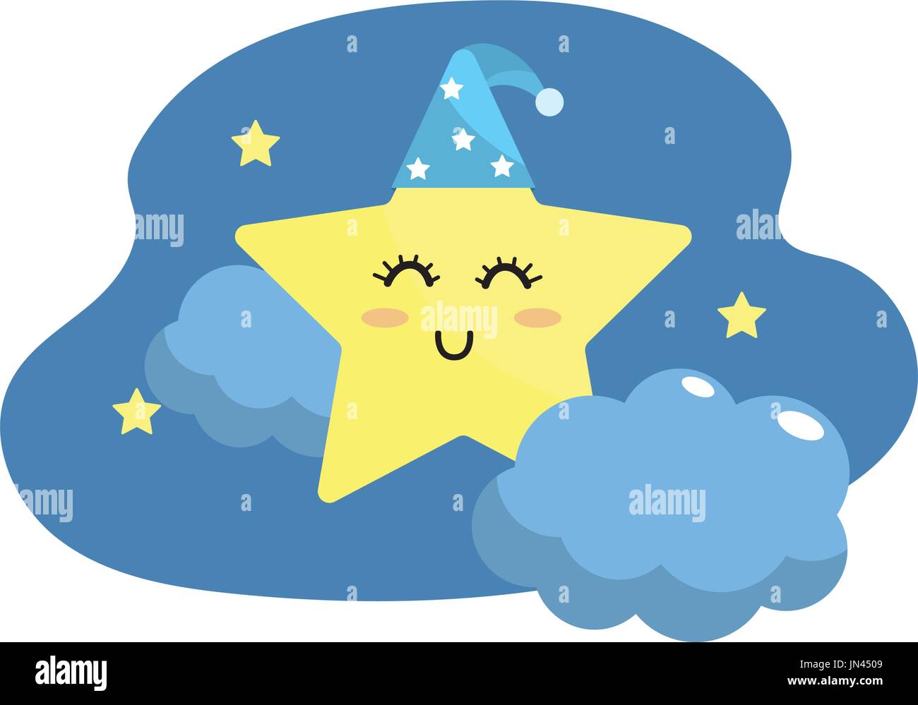 cute star with cloud in the sky design Stock Vector Image & Art - Alamy
