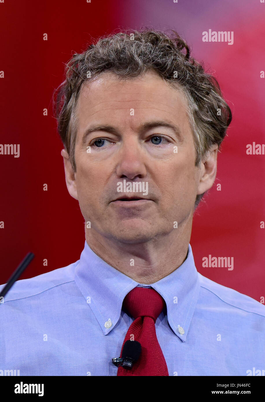 United States Senator Rand Paul (Republican of Kentucky) peaks at the ...