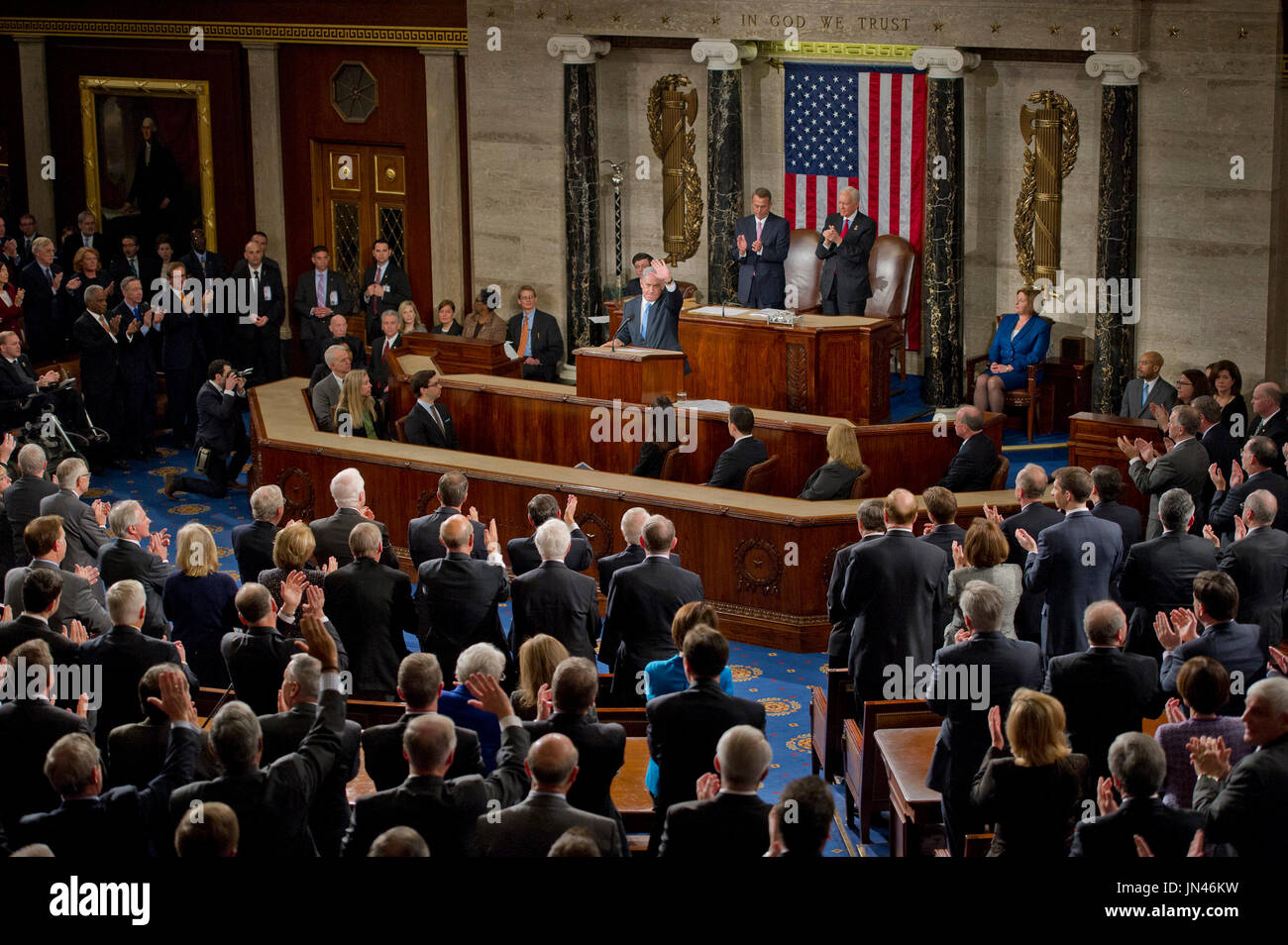 Prime Minister Benjamin Netanyahu of Israel delivers an address to a ...