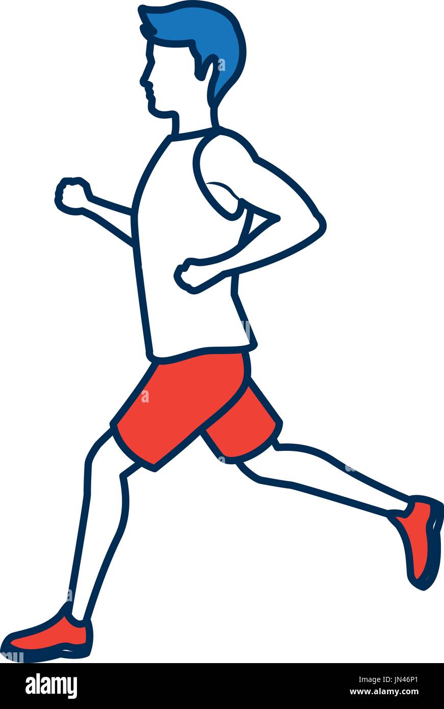 Side profile of an athlete running Stock Vector Images - Alamy