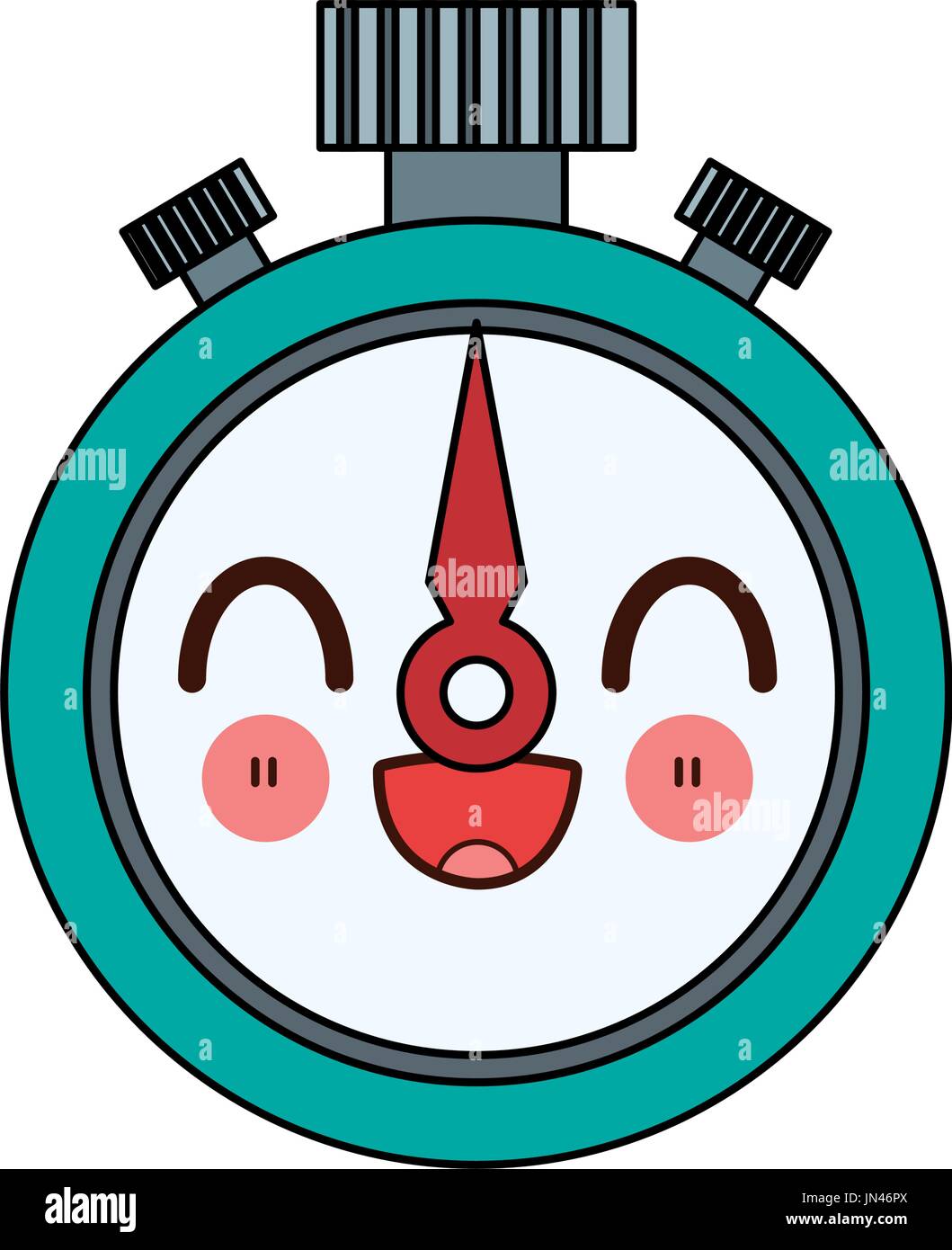 kawaii stopwatch chronometer precision cartoon Stock Vector Image & Art ...