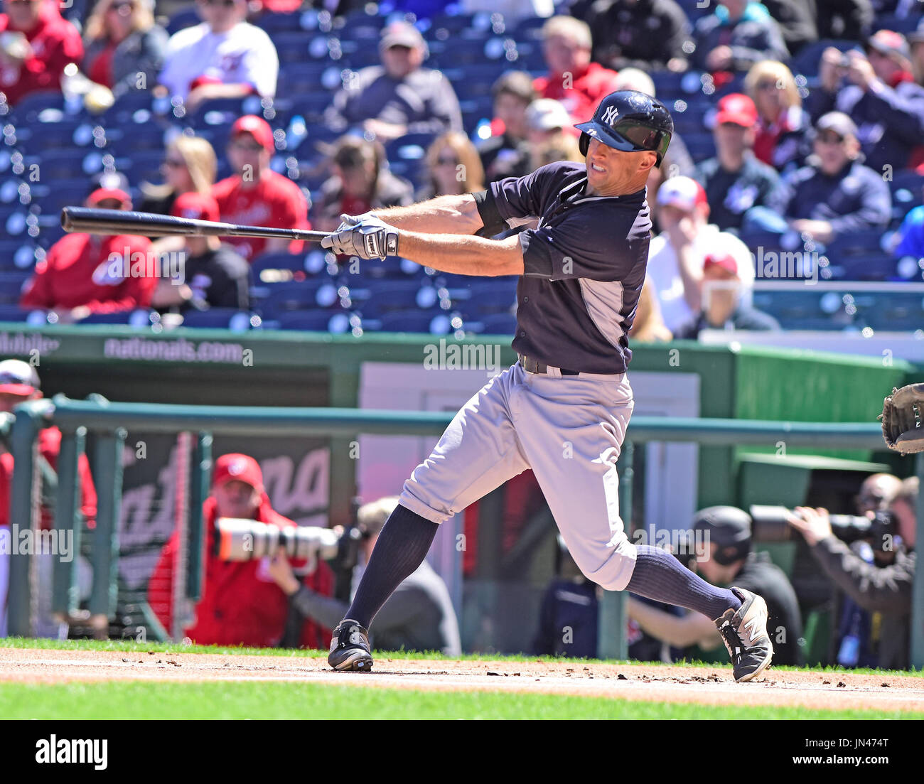 New York Yankees left fielder Brett Gardner (11) bats in the first ...