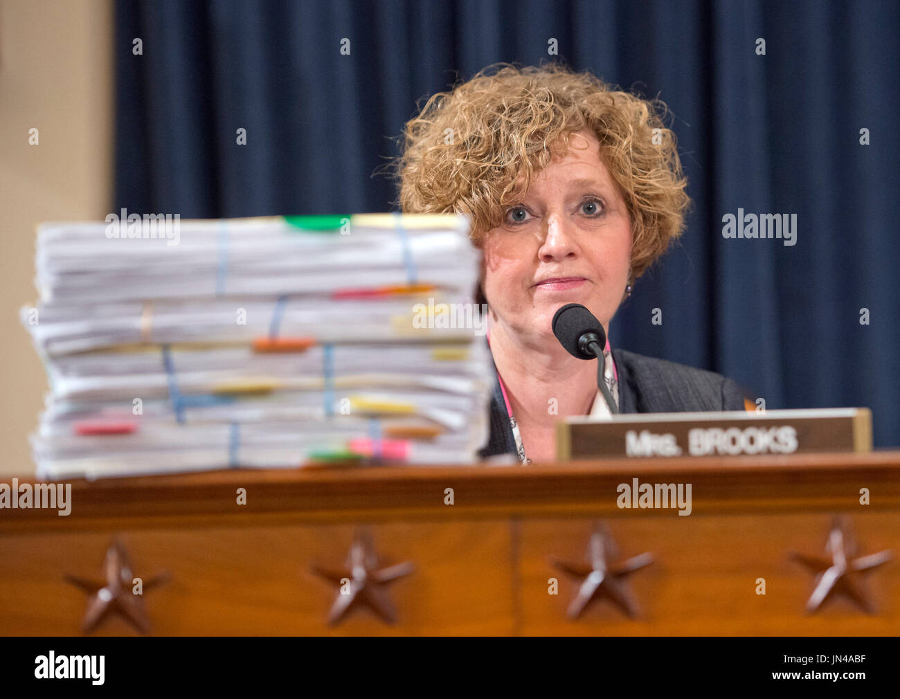 United States Representative Susan Brooks (Republican of Indiana) shows ...