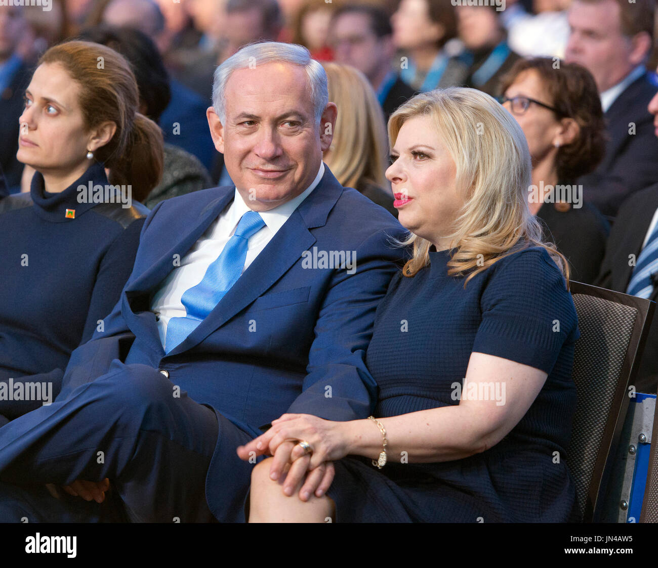 Prime Minister Benjamin Netanyahu of Israel and his wife, Sara, in the ...