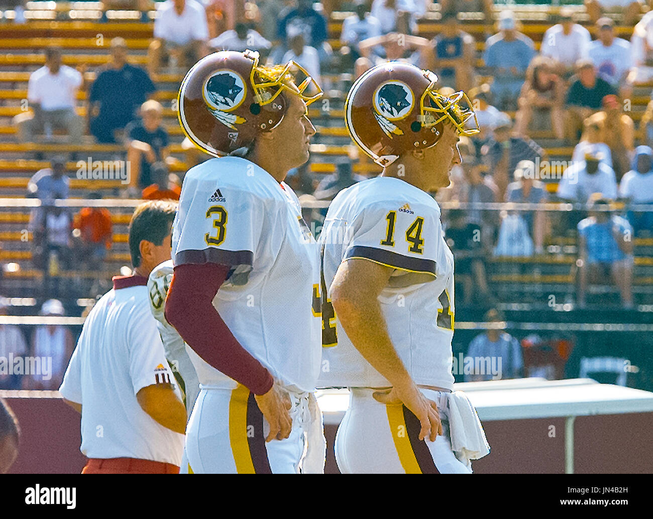 Washington Redskins quarterbacks Jeff George (3) and Brad Johnson (14 ... Washington Redskins quarterbacks Jeff George (3) and Brad Johnson (14 ...