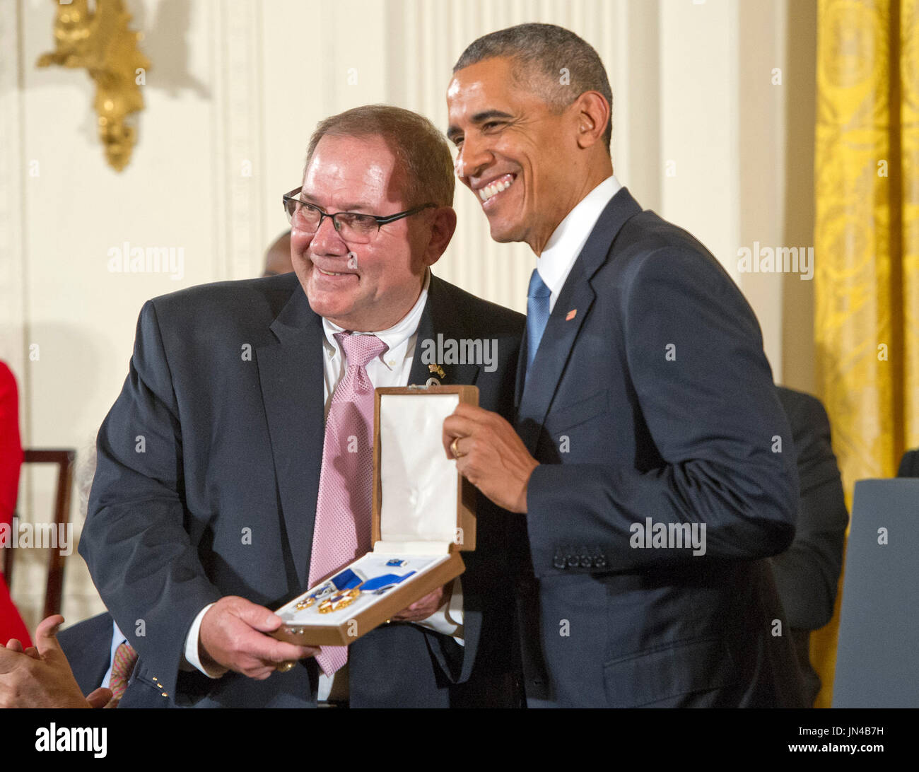 Larry Berra receives the Presidential Medal of Freedom on behalf of his ...