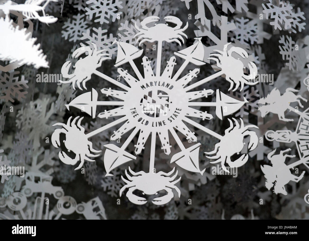 Snowflakes representing each of the 56 states and territories that make ...