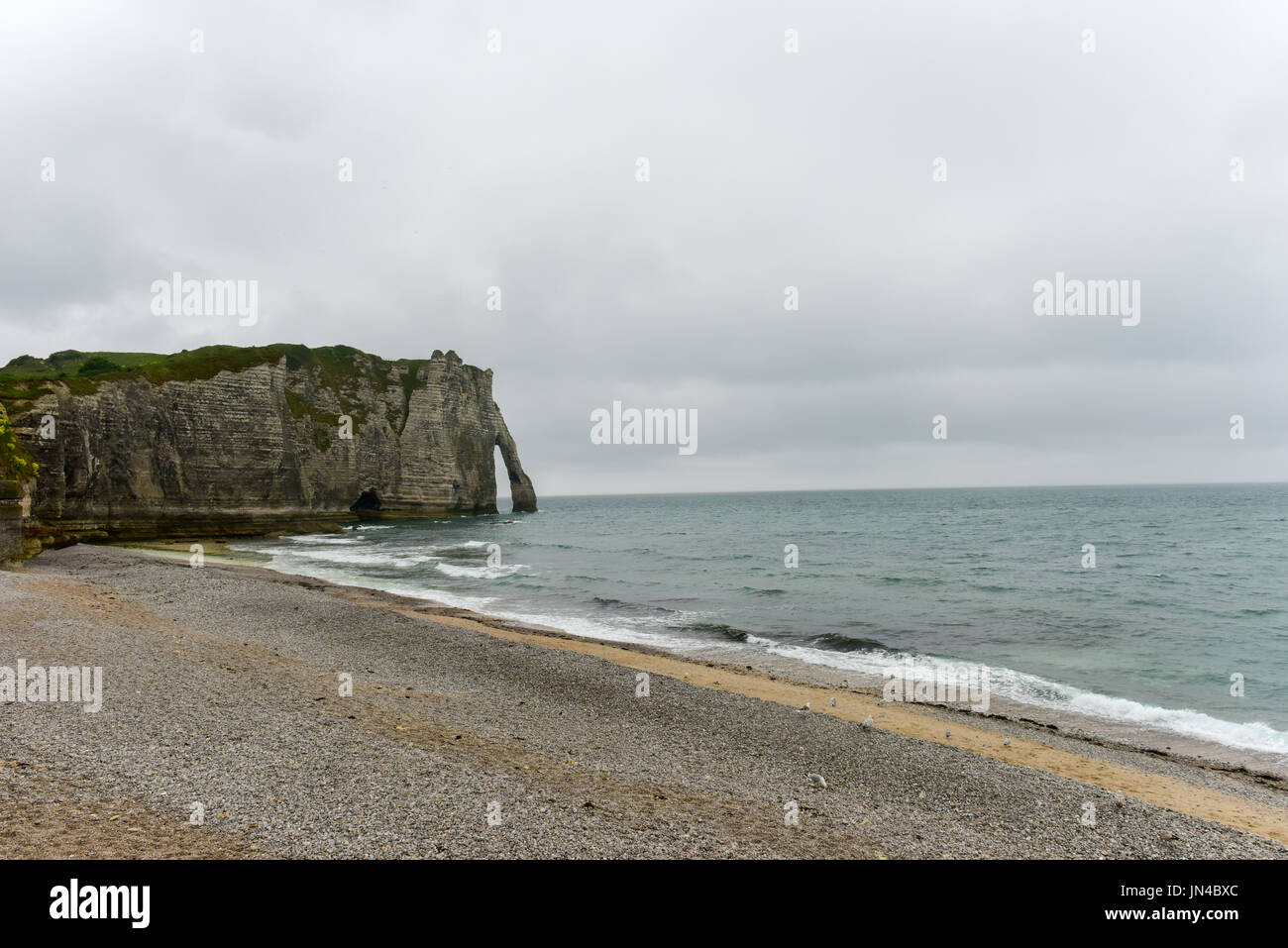 Spectacular natural cliffs Aval of Etretat and beautiful famous ...