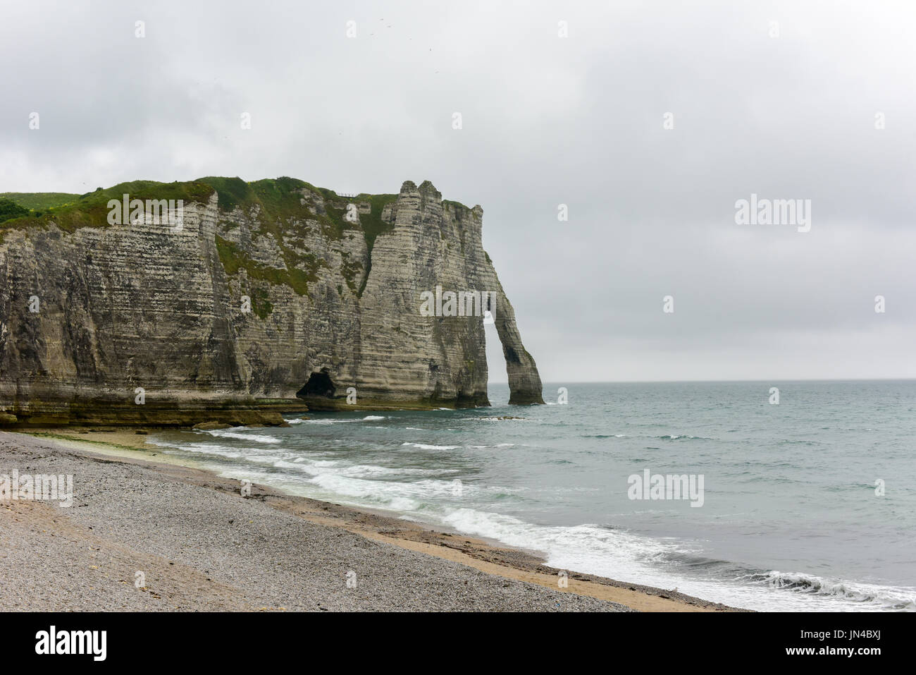 Spectacular natural cliffs Aval of Etretat and beautiful famous ...
