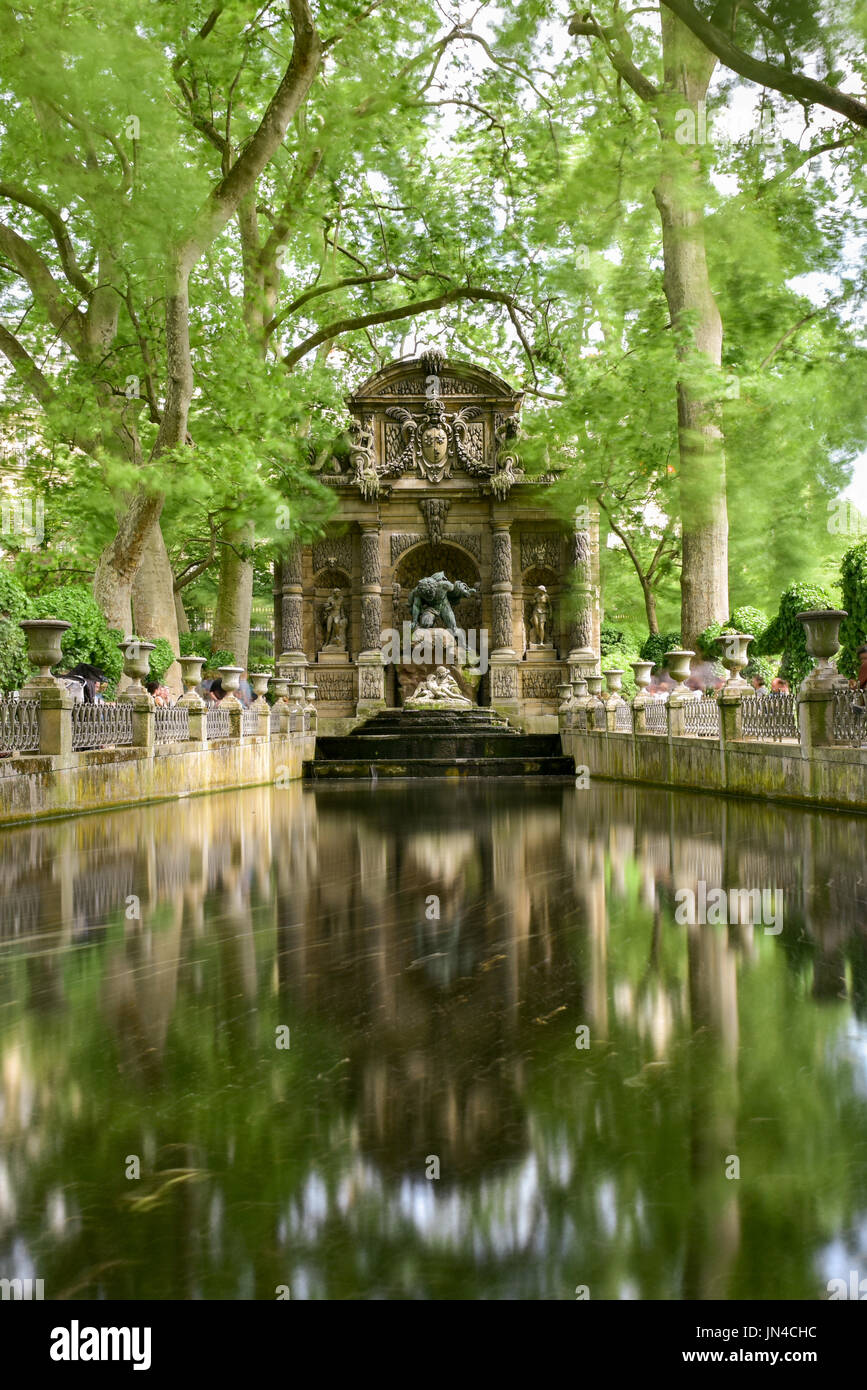 The Medici Fountain, monumental fountain in the Jardin du Luxembourg in ...