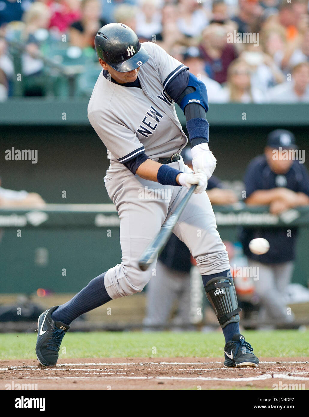 New York Yankees designated hitter Alex Rodriguez (13) grounds out in ...