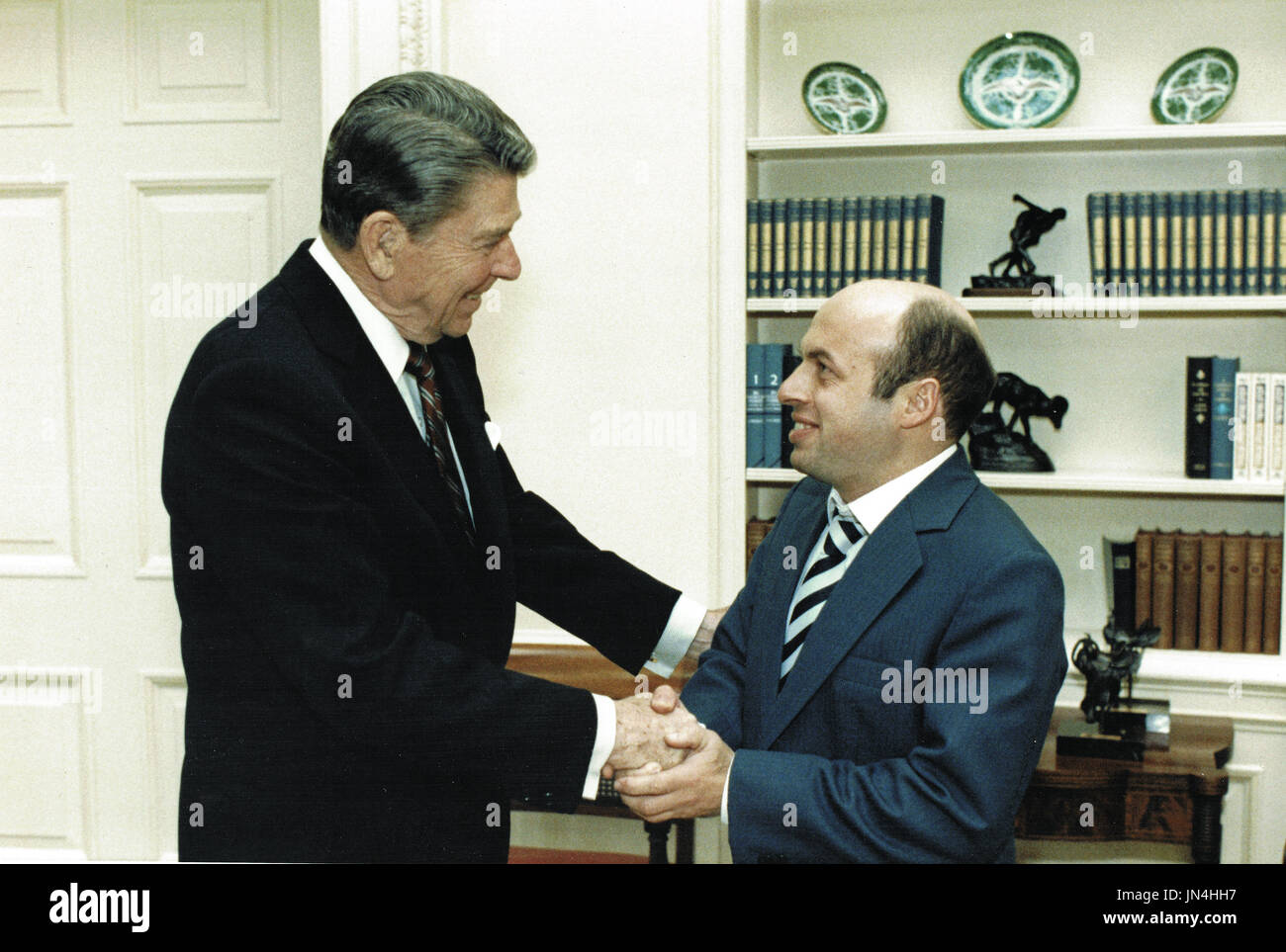 United States President Ronald Reagan welcomes Anatoly Shcharansky to ...