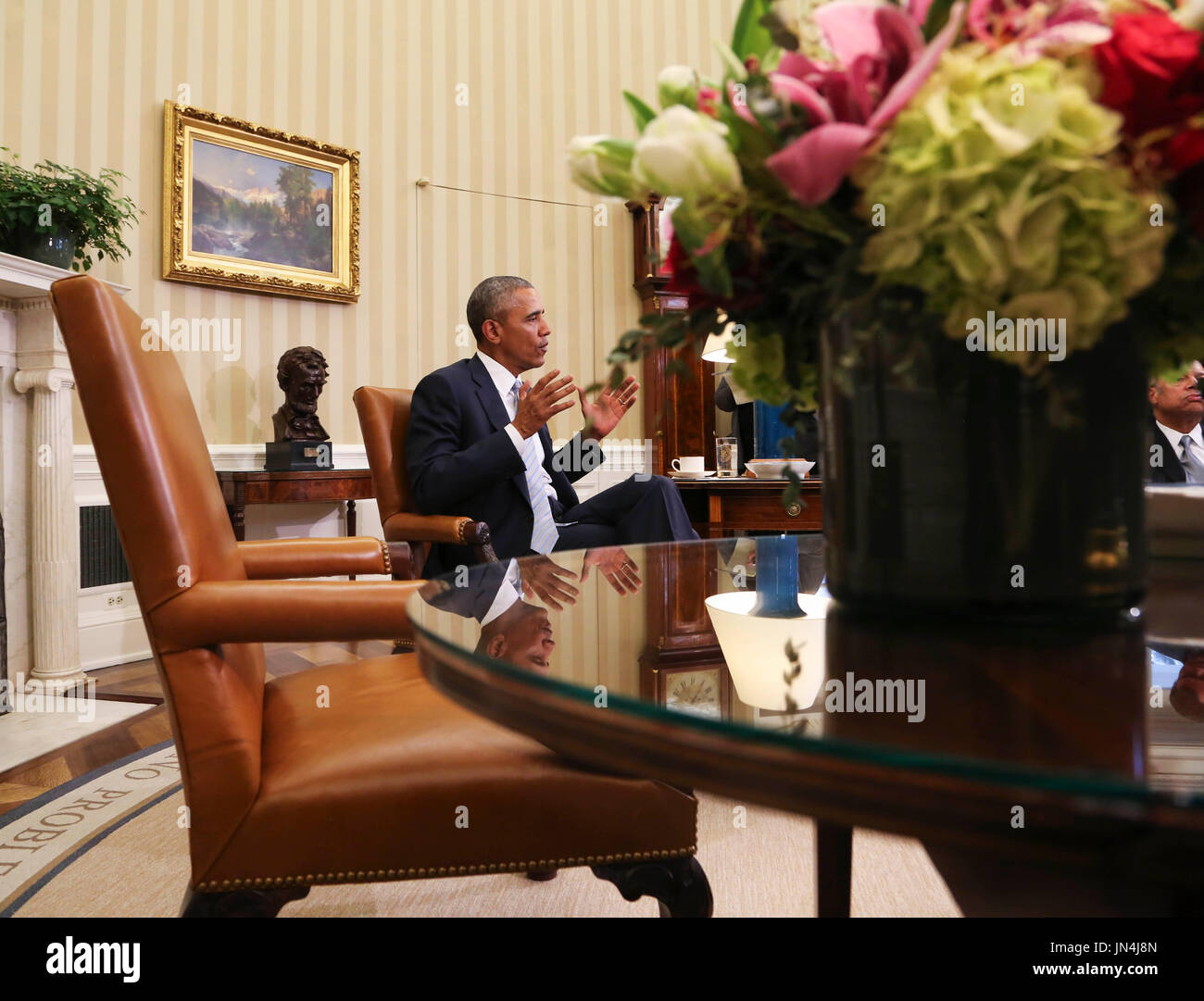 United States President Barack Obama meets with former National ...