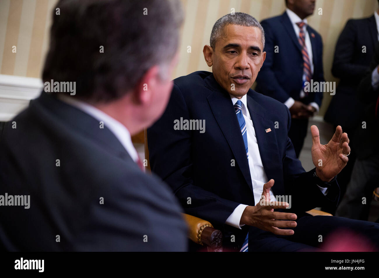 US President Barack Obama, with King of Jordan Abdullah II bin Al ...