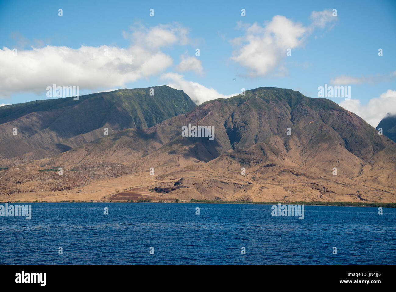 Volcanic rock formations on the island of Maui, Hawaii from the Pacific ...