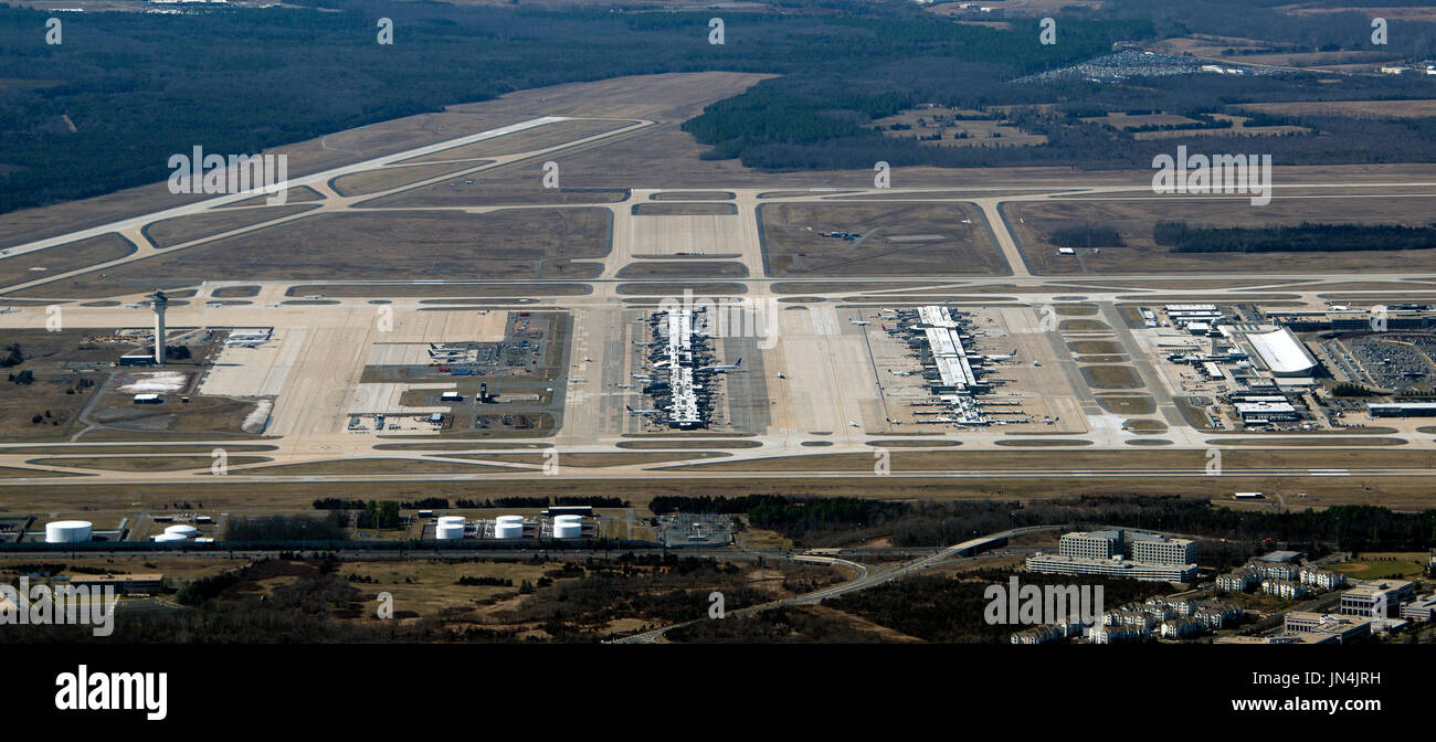 View of Washington Dulles International Airport from a commercial ...