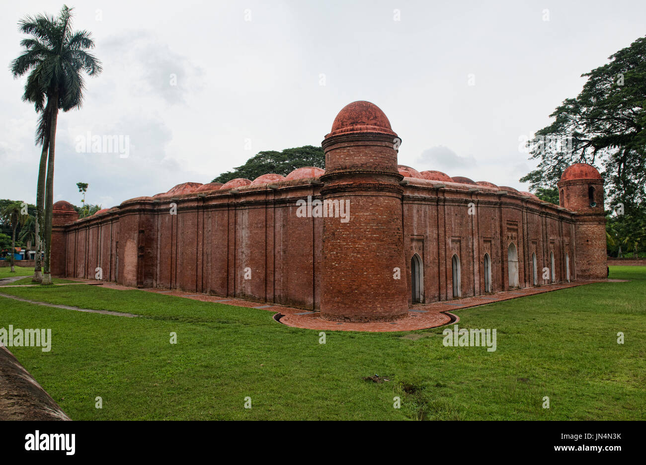 Exterior of the UNESCO Shait Gumbad Sixty Dome Mosque, Bagerhat ...