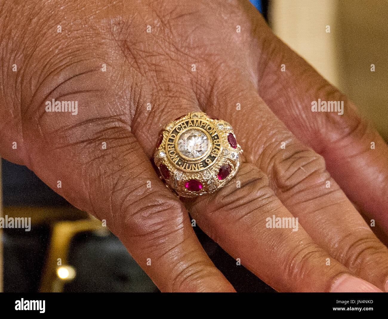 Close-up of the ring belonging to former World Heavyweight Champion ...