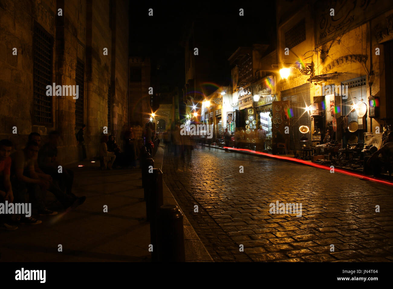 Al Moaz Street, at night Stock Photo - Alamy